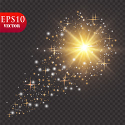 Shimmering golden particles meteor rain falling Vector Image