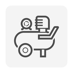 Blue air compressor side view on white Royalty Free Vector