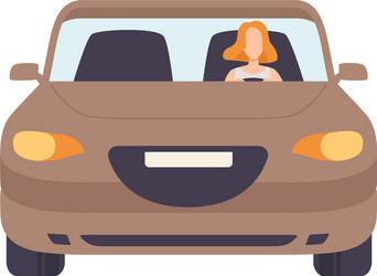 Car with driver and passenger front view Vector Image