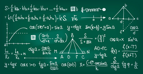 Hand drawn math symbols blackboard chalkboard Vector Image
