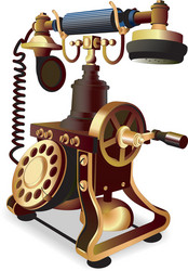 Single black old vintage telephone icon Royalty Free Vector