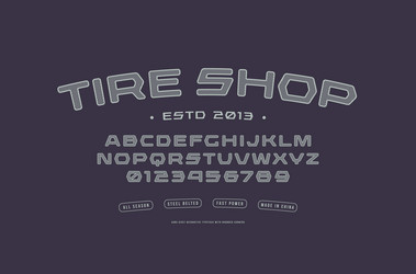 Tire Font Alphabet Vector Images (over 250)