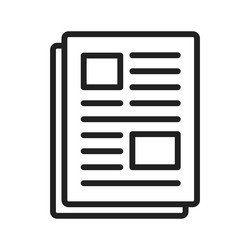 Simple newspaper article icon Royalty Free Vector Image