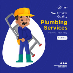 Banner design plumbing services Royalty Free Vector Image