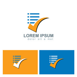 Document and check mark logo icon Royalty Free Vector Image