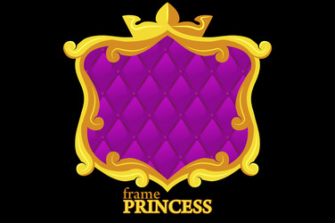 Princess gold frame cartoon square avatars Vector Image