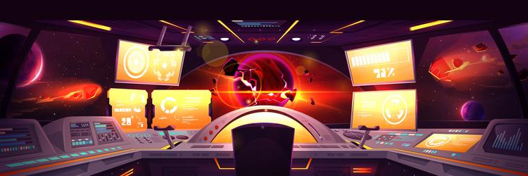 Cartoon space galaxy station cosmic astronaut Vector Image