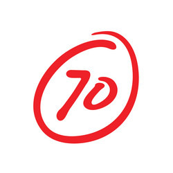 70 points test score seventy grade results Vector Image