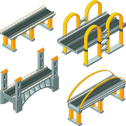 Isometric bridge concrete bridges drawbridge Vector Image