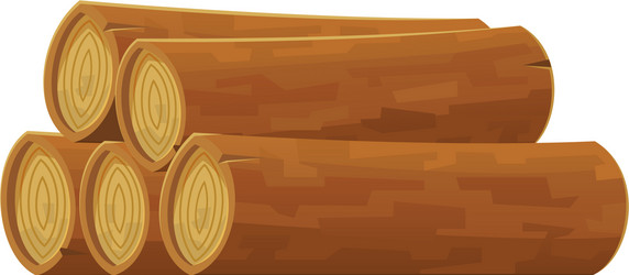 Cartoon wood log isolated on white background Vector Image