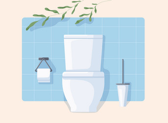 Clean toilet bowl in restroom 2d isolated Vector Image