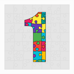 Colorful puzzle number - 9 jigsaw figure nine Vector Image