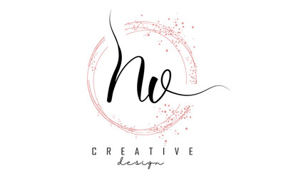 Nv n v watercolor letter logo design Royalty Free Vector