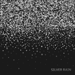 Silver glitter on dark background falling Vector Image