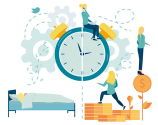 Time management control flat Royalty Free Vector Image