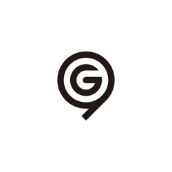 Letter g number 9 square elegant geometric symbol Vector Image