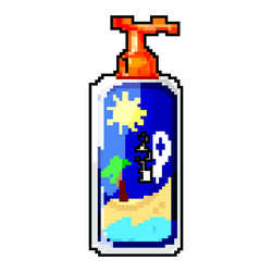 Sunblock sun cream game pixel art Royalty Free Vector Image