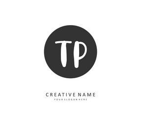 Tp initial letter handwriting and signature logo Vector Image