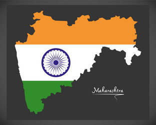 Madhya pradesh map with indian national flag Vector Image