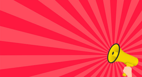 Megaphone and hands banner Royalty Free Vector Image