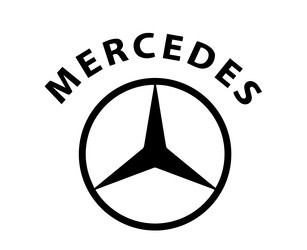 Mercedes benz brand logo symbol black design Vector Image