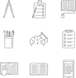 Familiarization icons set outline style Royalty Free Vector