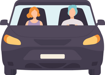 Man driving a car front view from inside Vector Image