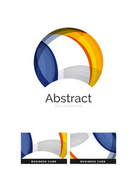 Circle logo transparent overlapping swirl shapes Vector Image