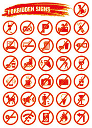 Different types of prohibition signs related Vector Image