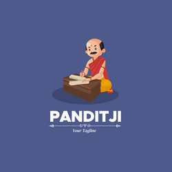 Pandit ji sundar lal mascot logo Royalty Free Vector Image
