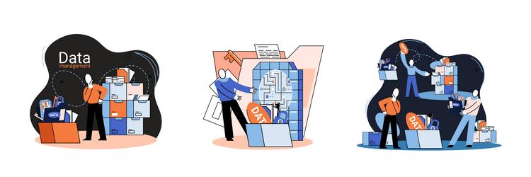 Big data analytics platform data management Vector Image