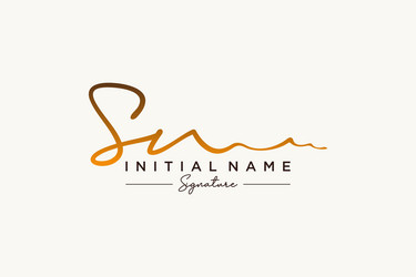 Initial sn signature logo template hand drawn Vector Image