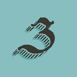 Number one blackletter style logo with shadow Vector Image