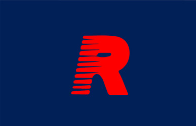 R alphabet letter blue red logo icon design Vector Image