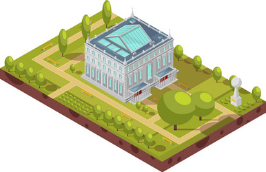 Isometric infographic element or university Vector Image