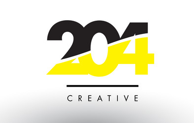 204 black and white lines number logo design Vector Image