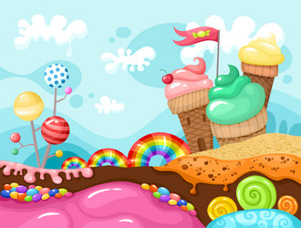 Sweet candy land Royalty Free Vector Image - VectorStock