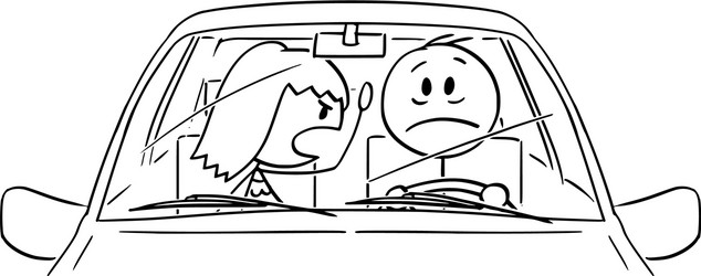 Cartoon unhappy or stressed man driver Royalty Free Vector