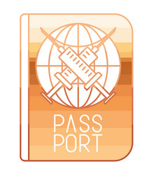 Golden medical passport icon Royalty Free Vector Image