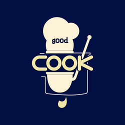 Chef hat food gold logo Royalty Free Vector Image
