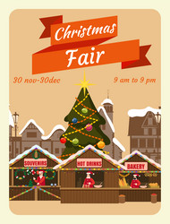 Poster christmas fair background xmas card Vector Image