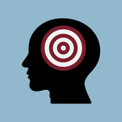 Goal target lock inside human head front view Vector Image