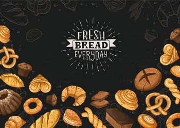 Fresh bread poster Royalty Free Vector Image - VectorStock