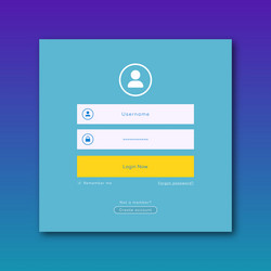 Login form page Royalty Free Vector Image - VectorStock