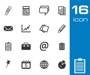 Office supplies icons set on white background Vector Image