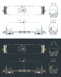 Railway bogie blueprints Royalty Free Vector Image