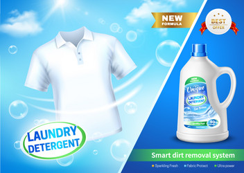Laundry liquid detergent advertising poster Vector Image