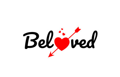 Heart word text typography design logo icon Vector Image