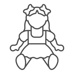 Doll girl line icon toy Royalty Free Vector Image