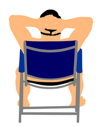 Beach Chair Man Sitting Vector Images (over 240)